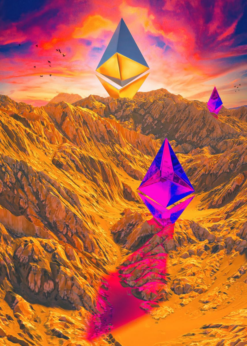 'Ethereum Sunset' Poster, picture, metal print, paint by Sameer Baloch ...