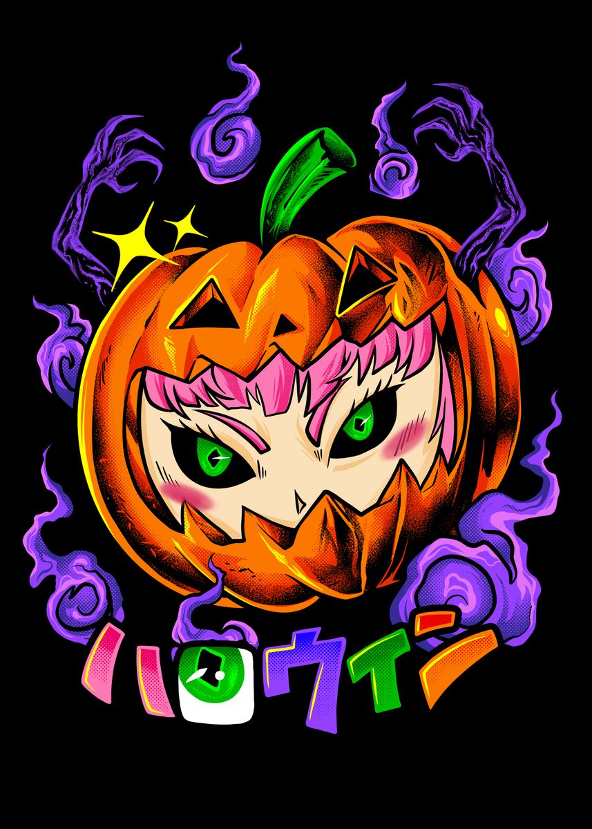 'Anime Pumpkin Girl' Poster, picture, metal print, paint by spoilerinc ...