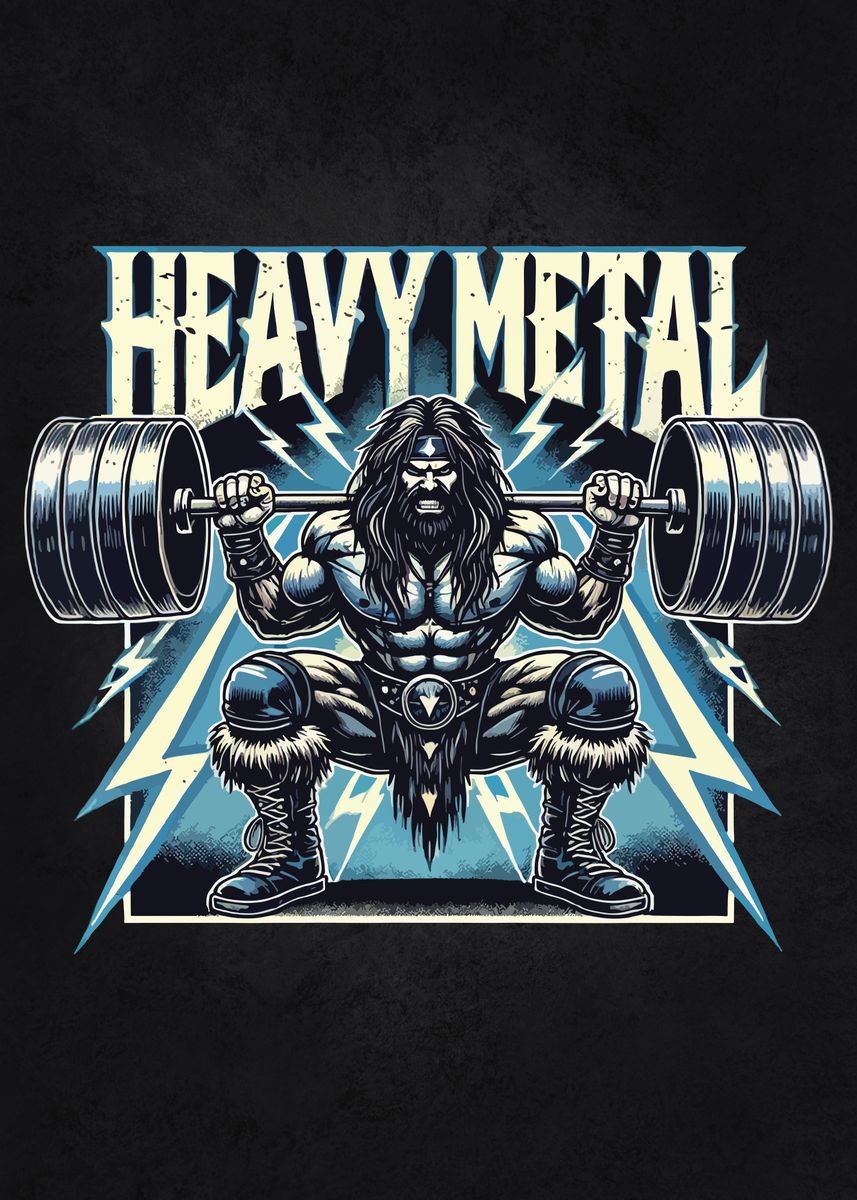 'Heavy Metal - Powerlifting Motivational' Poster, picture, metal print ...