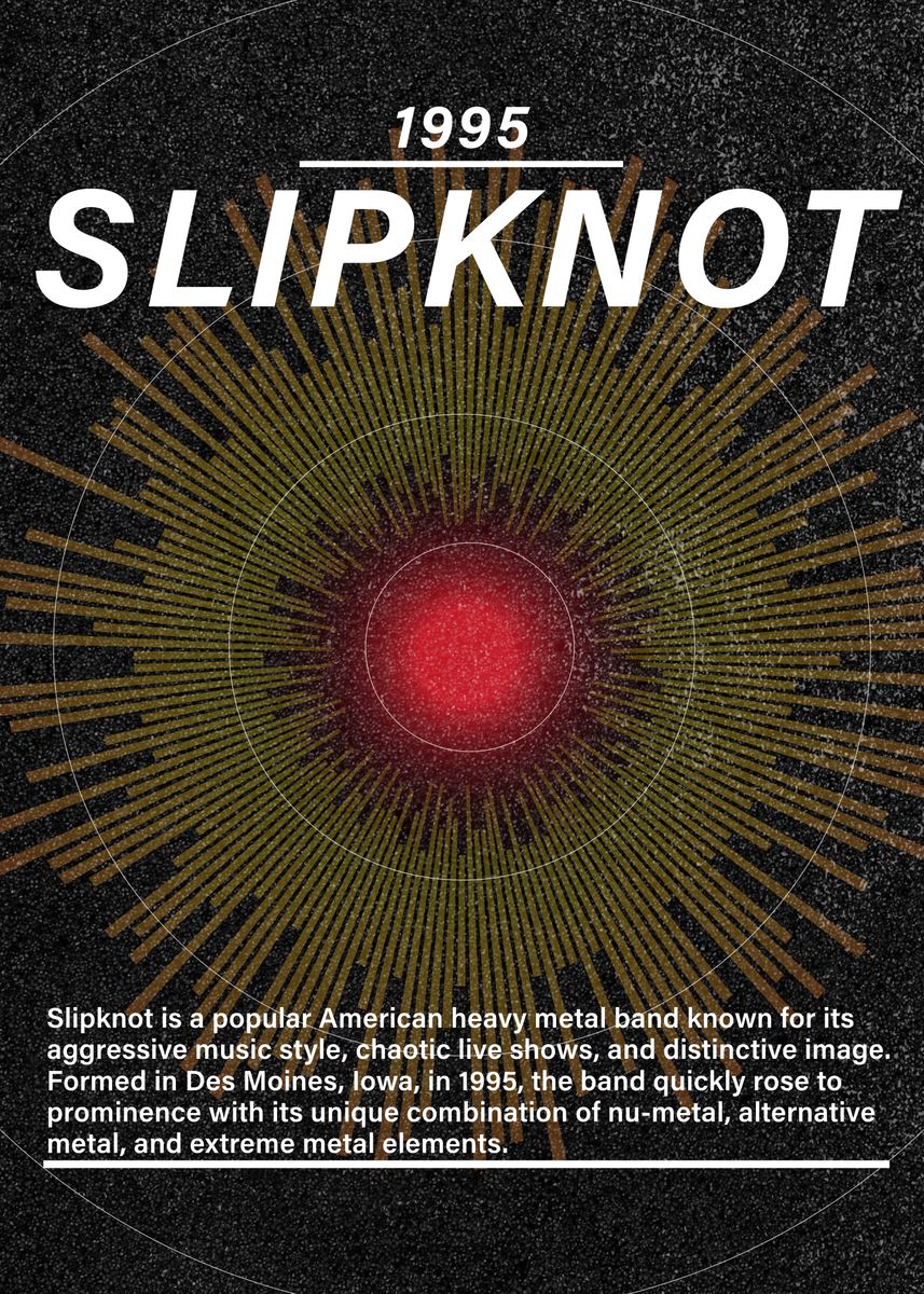 'Slipknot 1995 Poster' Poster, picture, metal print, paint by | Displate