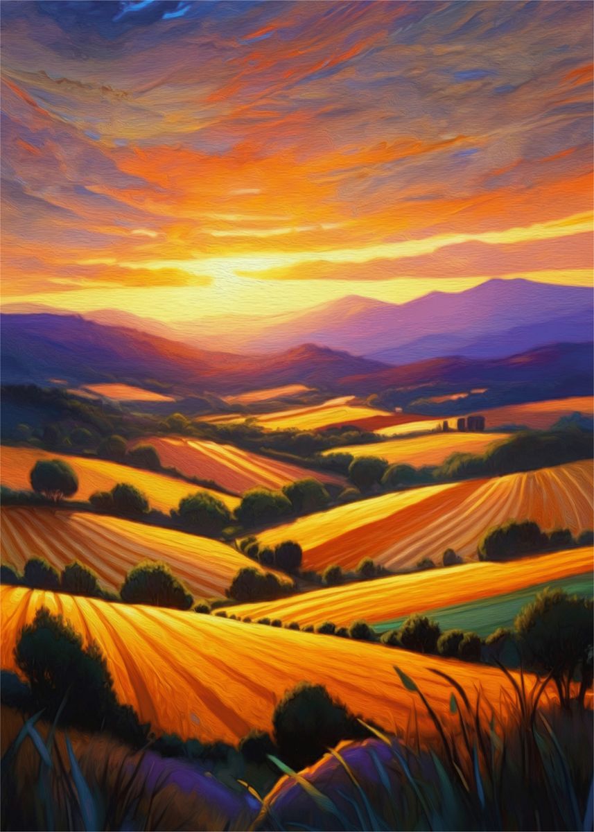 'Fields of Amber Light' Poster, picture, metal print, paint by Lil ...