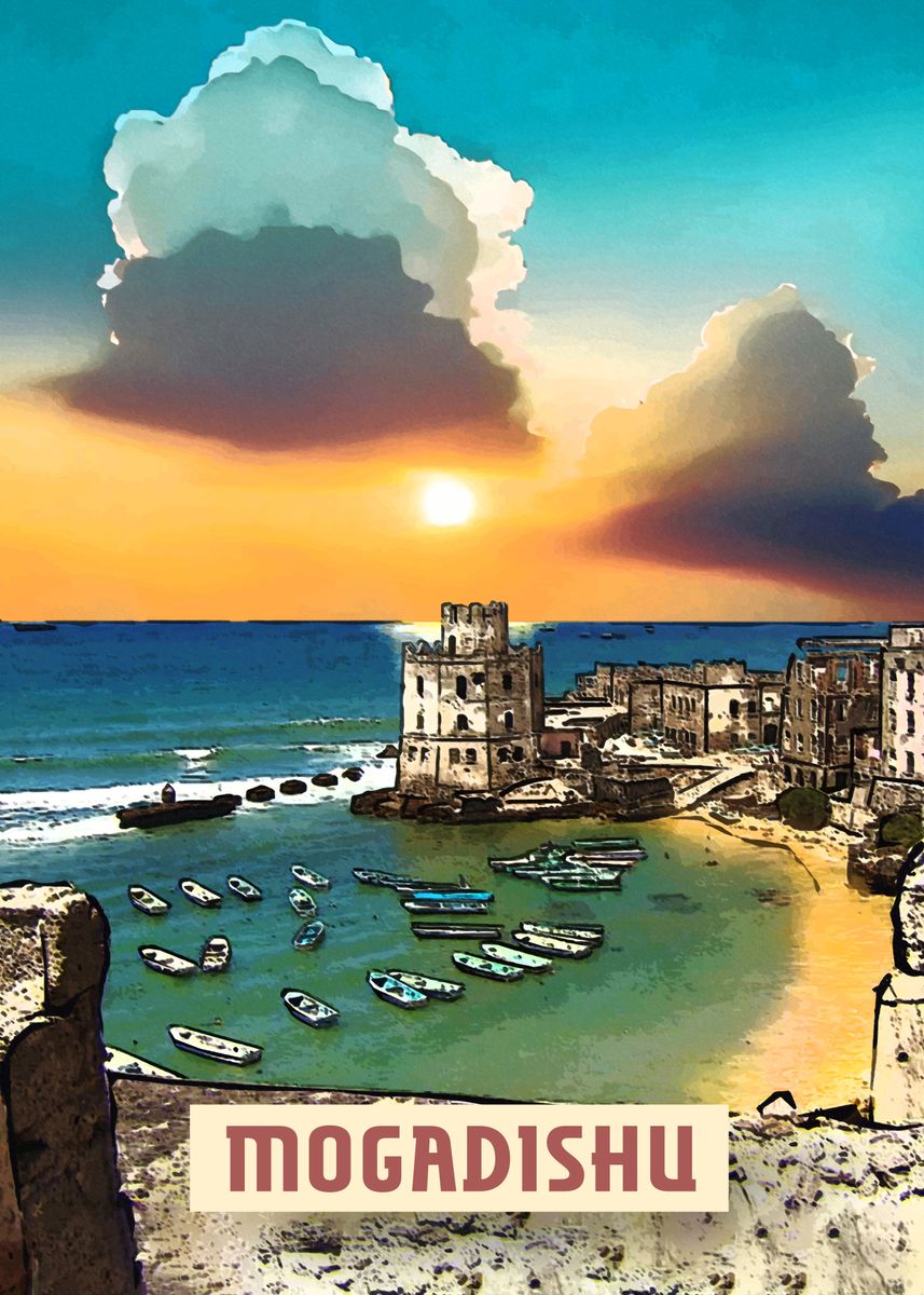 'Mogadishu' Poster, picture, metal print, paint by Bo Kev | Displate