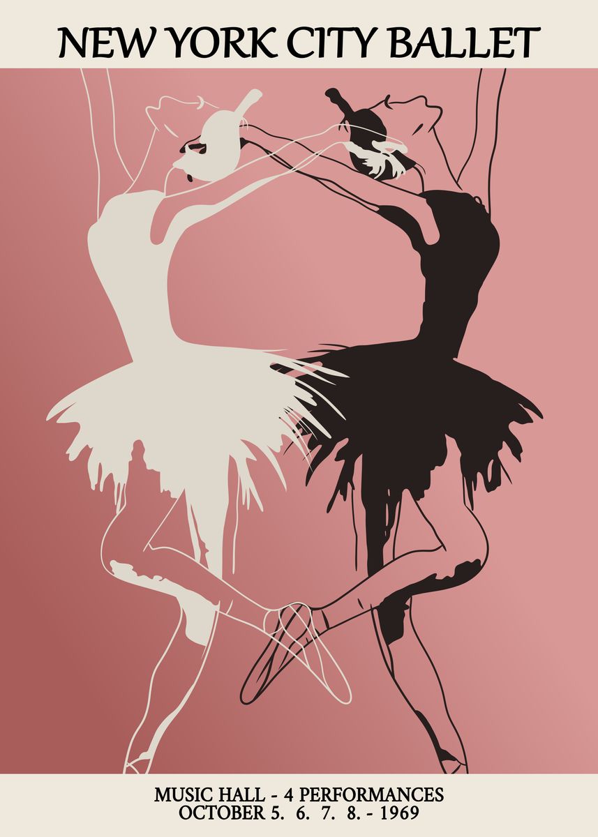 'New York City Ballet Poster' Poster, picture, metal print, paint by ...