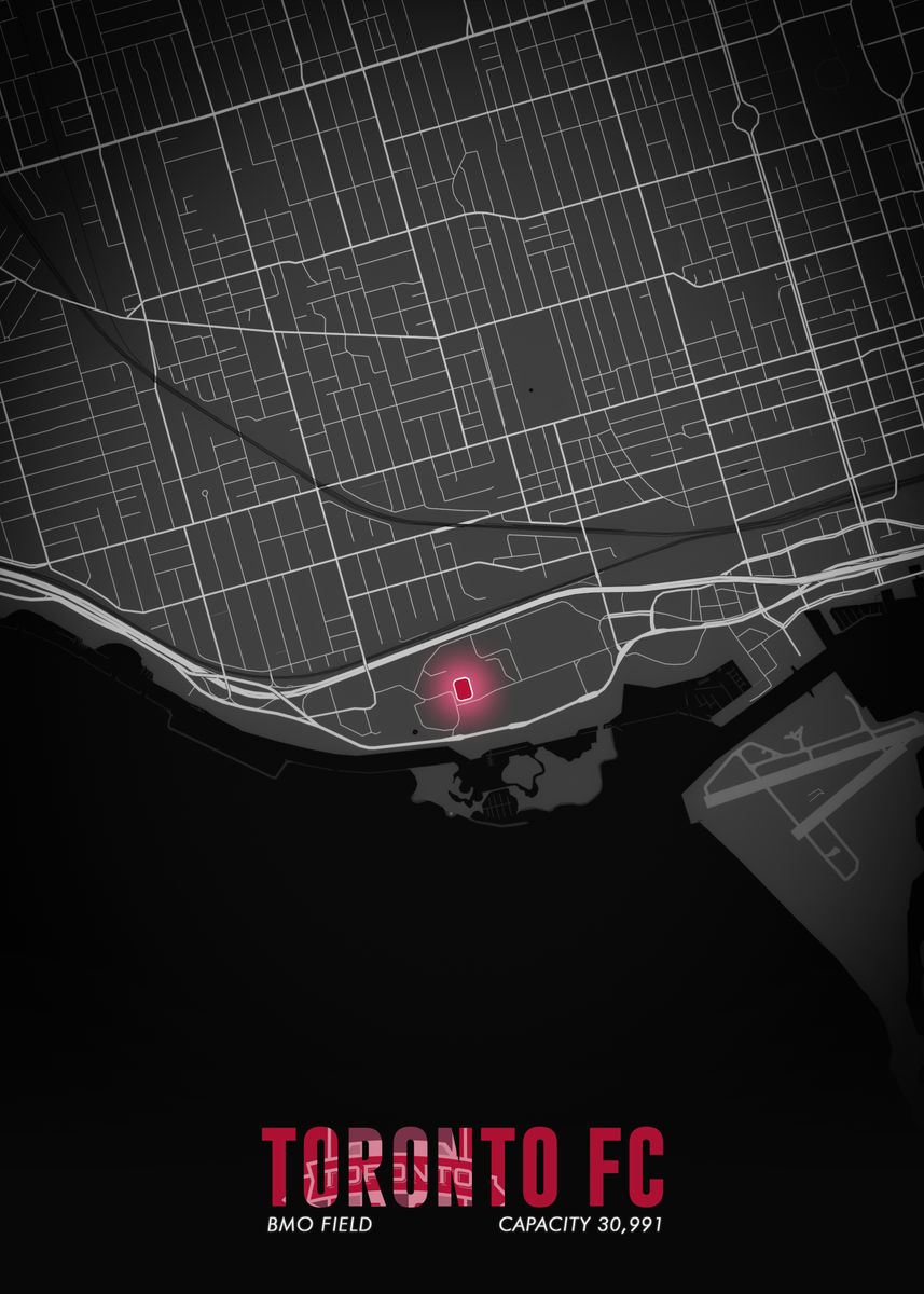 'Toronto FC Stadium Map' Poster, picture, metal print, paint by Ez ...