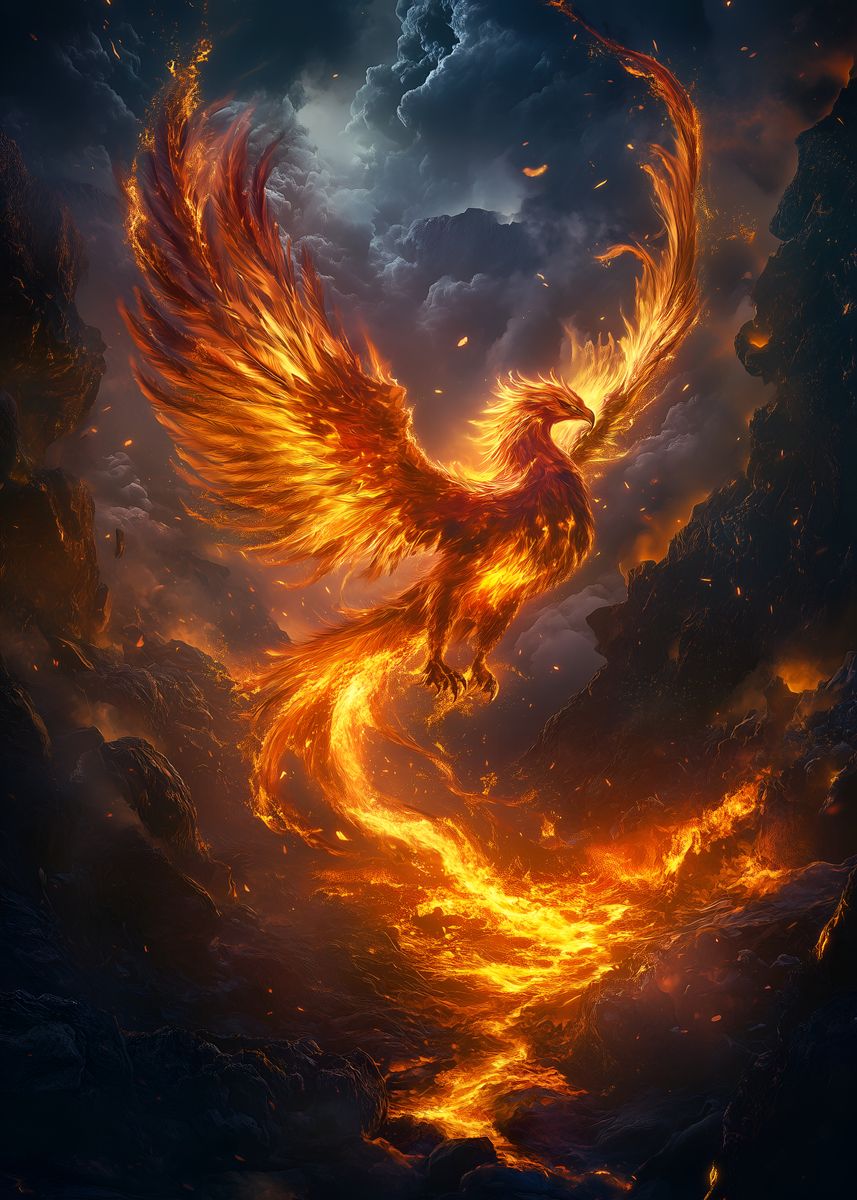 'Phoenix Rising' Poster, picture, metal print, paint by AI Art ...