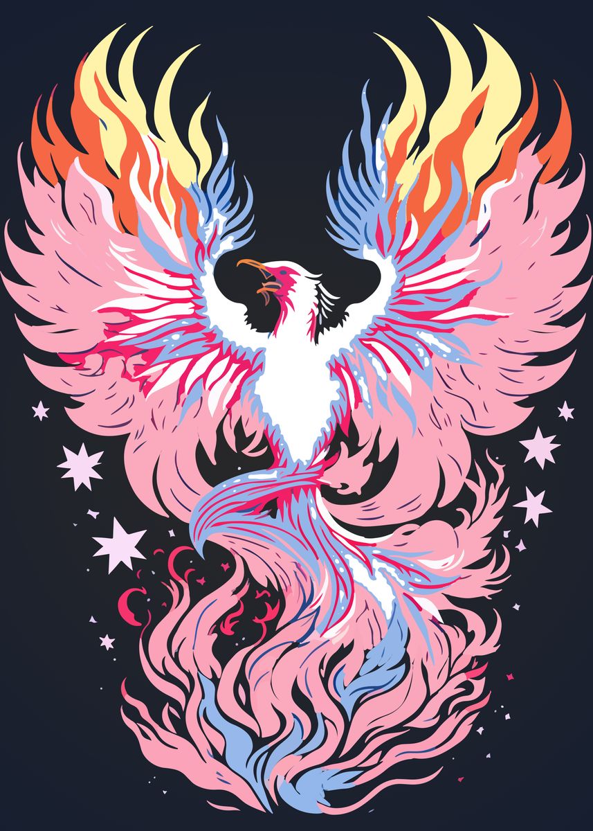 'Phoenix Rising' Poster, picture, metal print, paint by StonebridgeArt ...