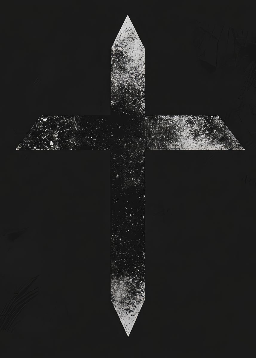'Distressed Cross' Poster, picture, metal print, paint by Ilyrin | Displate