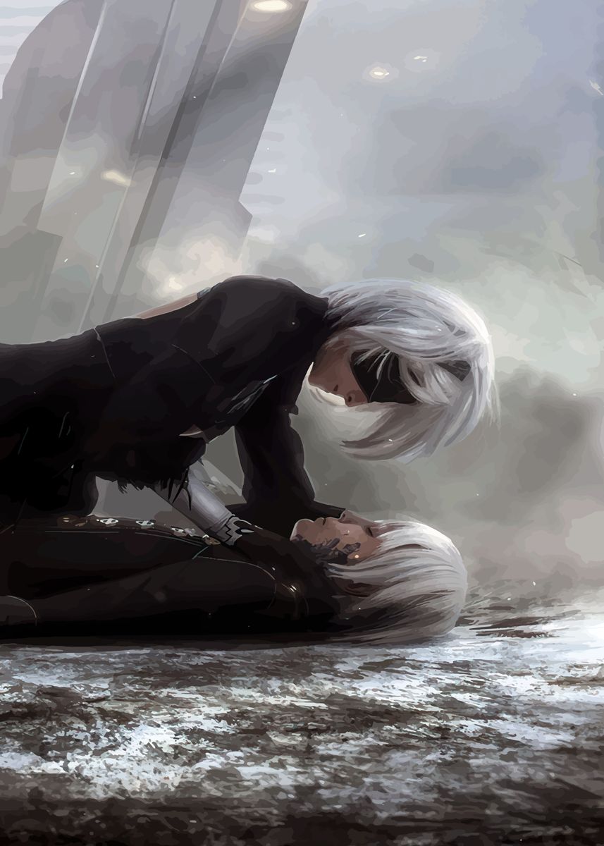 '2B & 9S Nier Automata' Poster, picture, metal print, paint by haihai76 ...