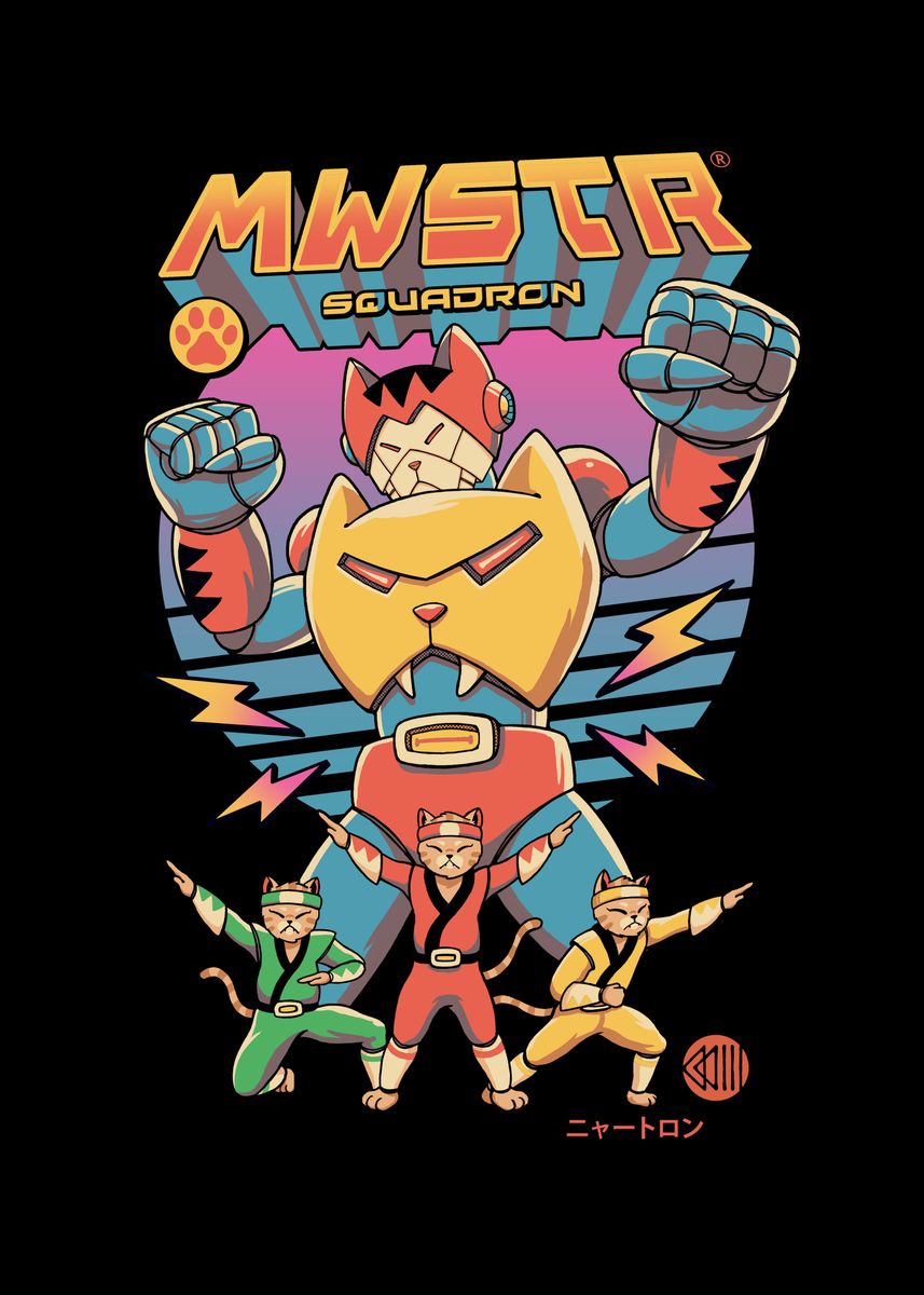 'Meowster Squadron' Poster, picture, metal print, paint by vp trinidad ...