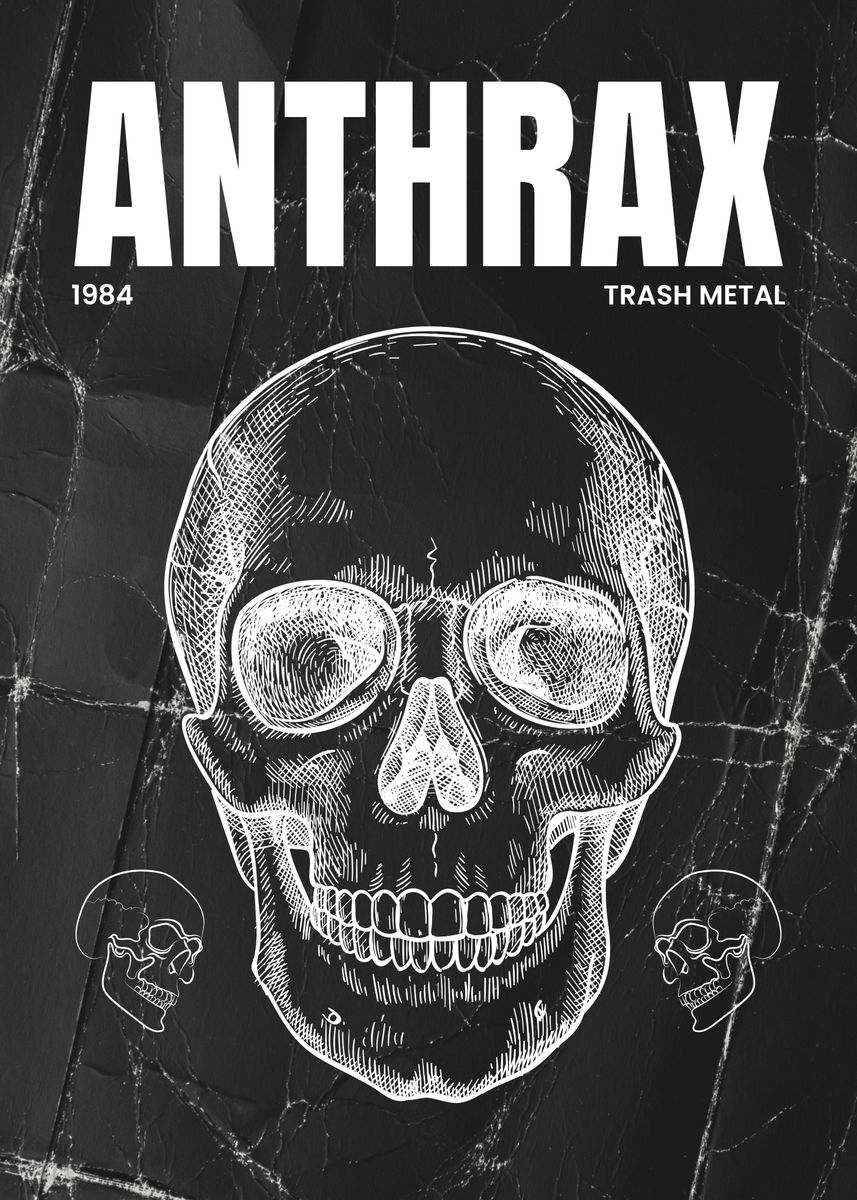 'Anthrax Skull Poster' Poster, picture, metal print, paint by Maspa Deh ...