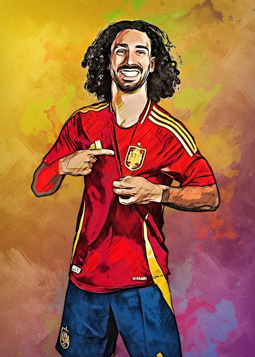 'Marc Cucurella' Poster, picture, metal print, paint by bawermanricky ...