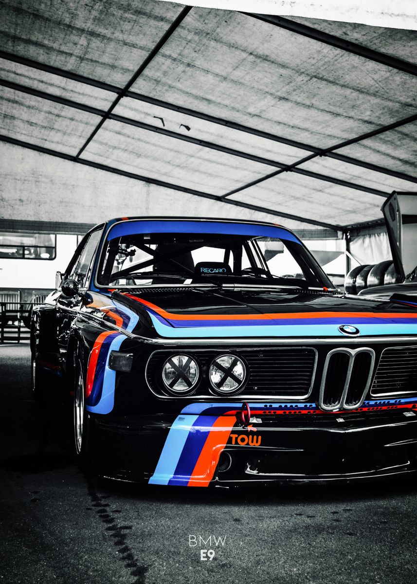 'BMW E9 Racing Car' Poster, picture, metal print, paint by Mehdi | Displate