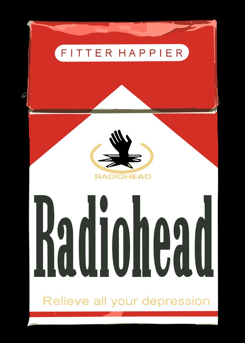 'Radiohead Cigarette Pack' Poster, picture, metal print, paint by ...