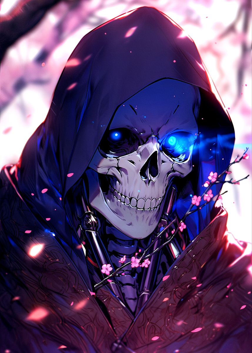 'Skeleton with Blue Eyes' Poster, picture, metal print, paint by | Displate