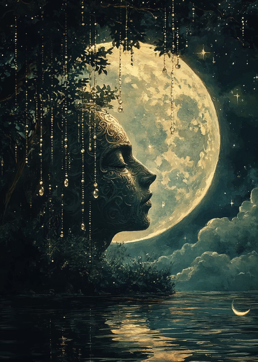 'Moonlit Forest Spirit' Poster, picture, metal print, paint by Stanley ...