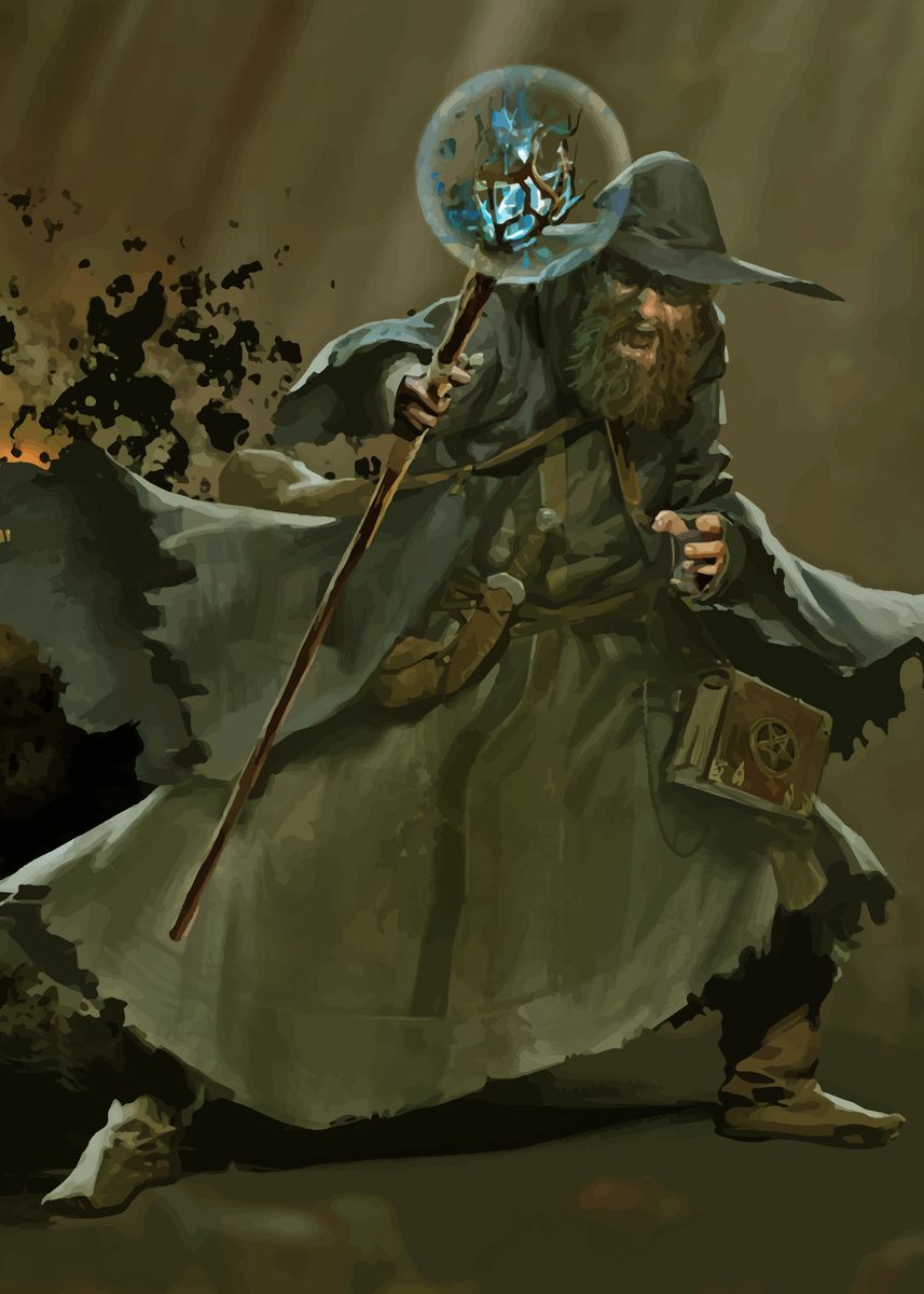 'Dark and Darker Wizard ' Poster, picture, metal print, paint by Asy ...