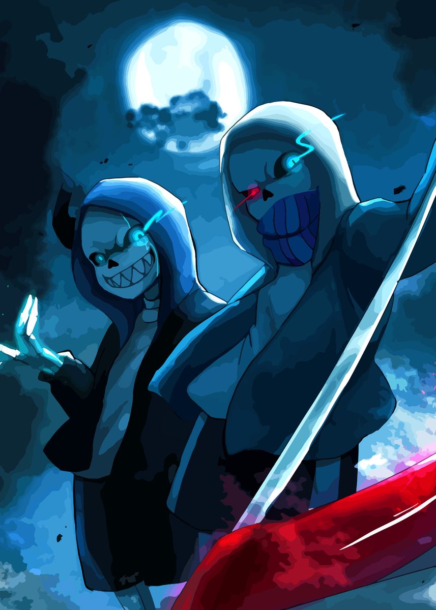 'Sans and Papyrus Undertale' Poster, picture, metal print, paint by ...