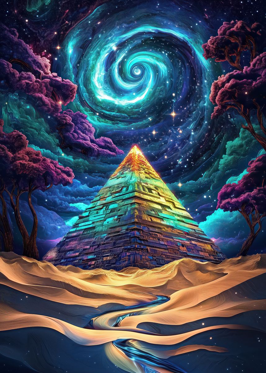 'Cosmic Pyramid' Poster, picture, metal print, paint by Spooky Blob ...