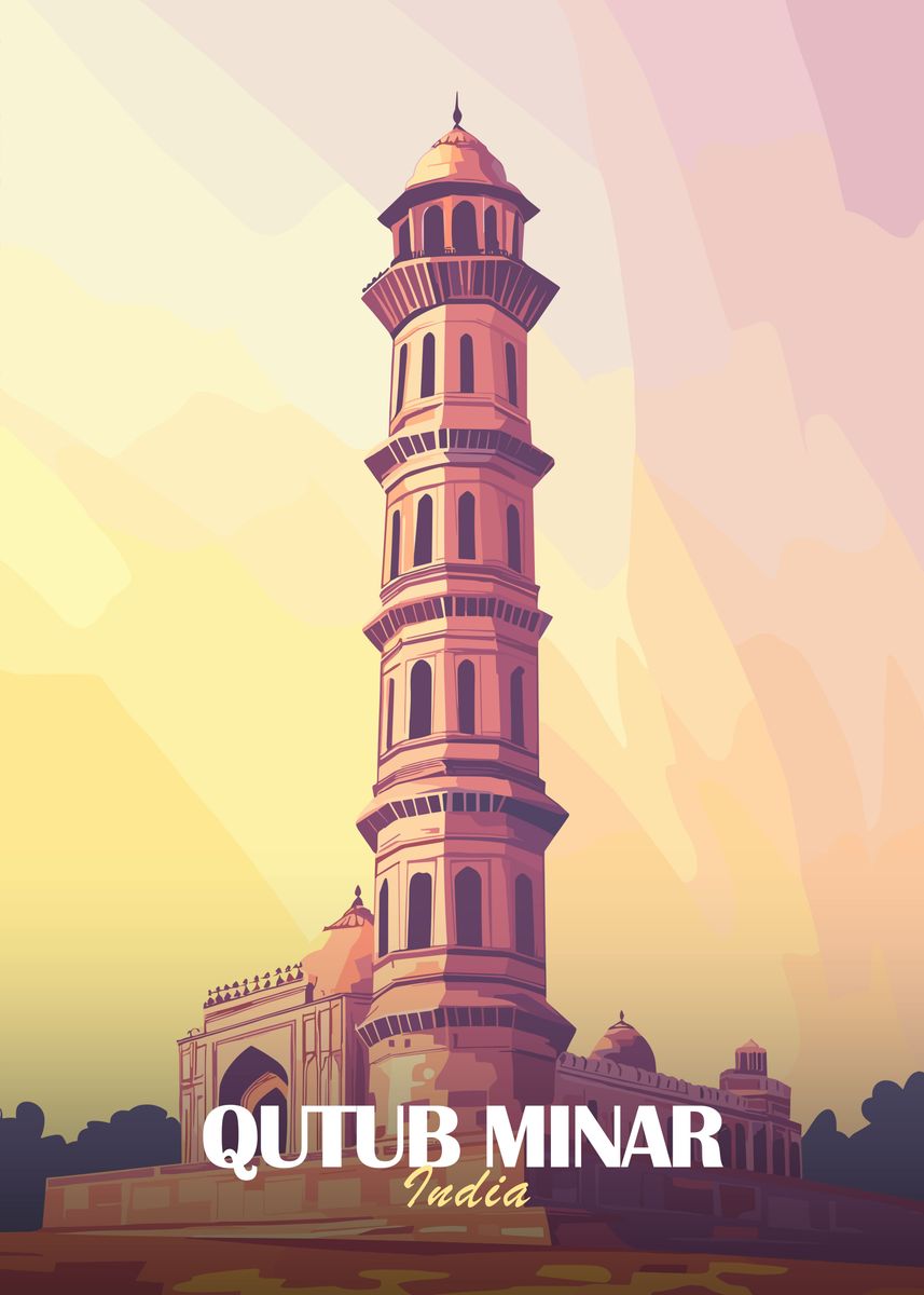 'Qutub Minar, India' Poster, picture, metal print, paint by Mason Clark ...