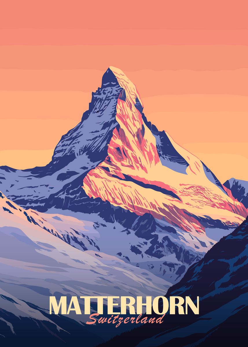 'Matterhorn Mountain Poster' Poster, picture, metal print, paint by ...