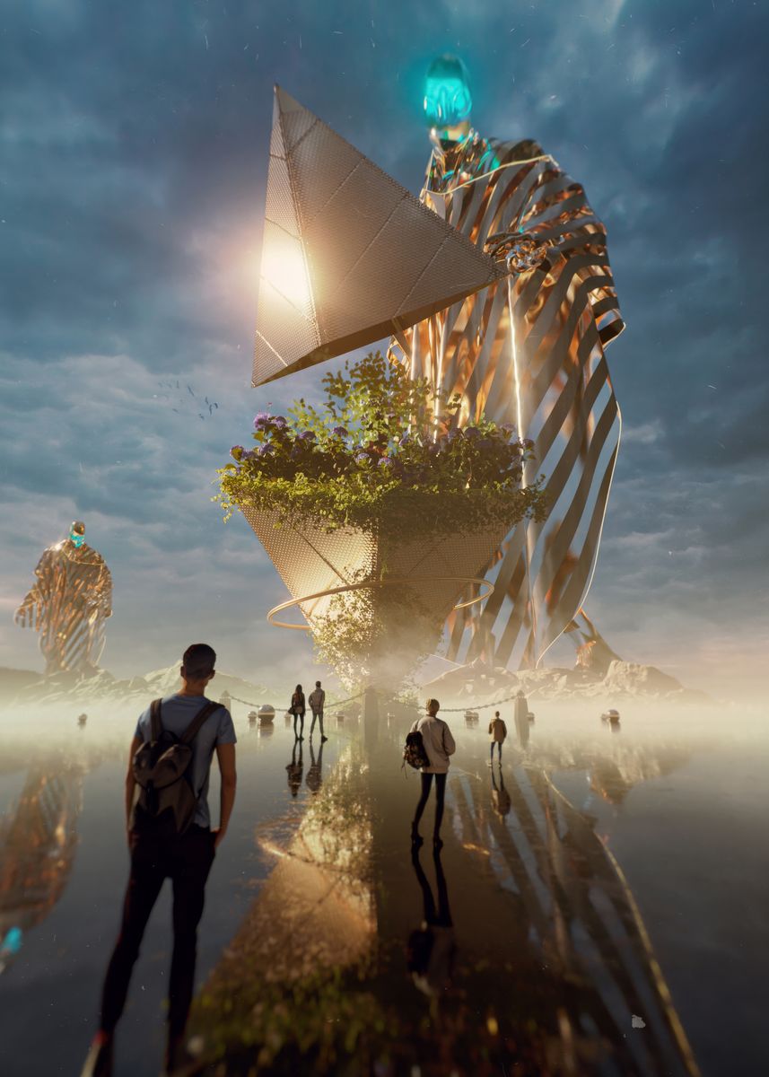 'Sacred Pyramid' Poster, picture, metal print, paint by Sameer Baloch ...