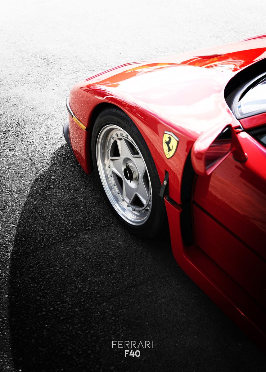 'Ferrari F40 Close-Up' Poster, picture, metal print, paint by Mehdi ...
