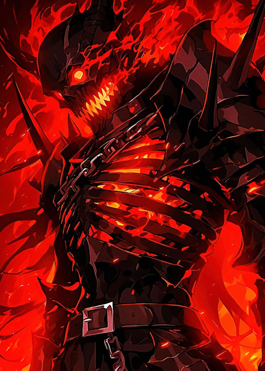 'Fiery Demon Illustration' Poster, picture, metal print, paint by ...