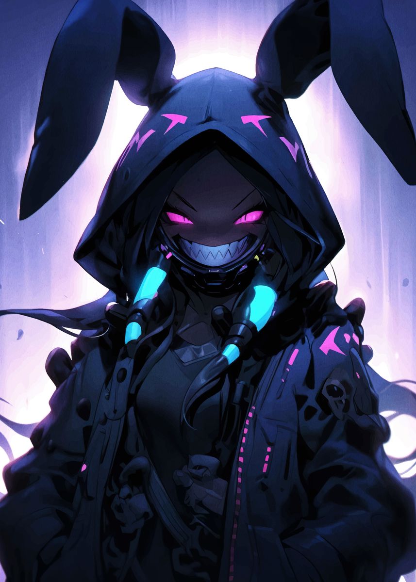 'Cyberpunk Bunny Girl' Poster, picture, metal print, paint by Fionn ...