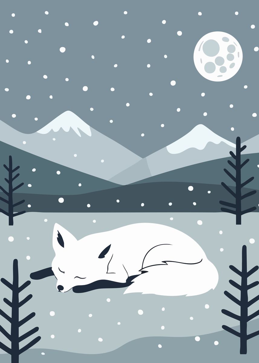 'Peaceful Snow Day' Poster, picture, metal print, paint by Shayblue ...