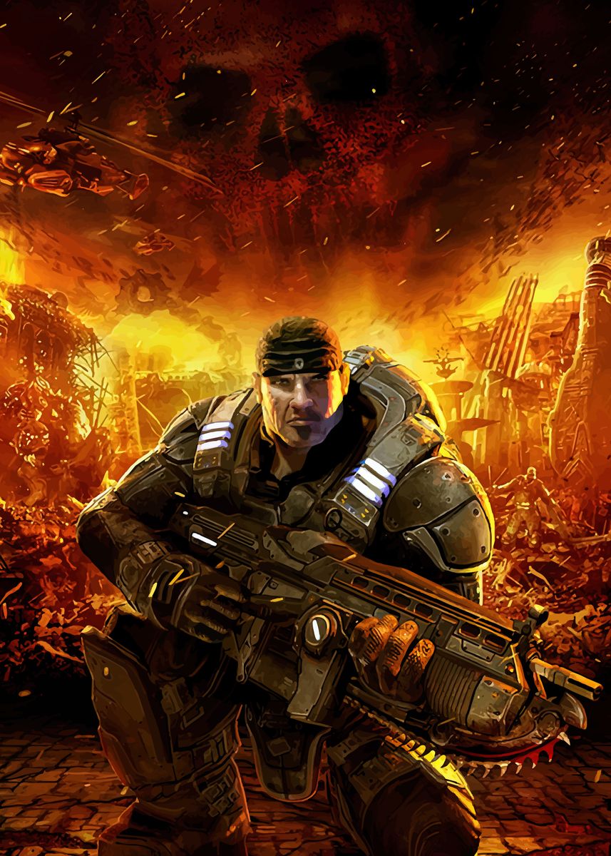 'Gear of War' Poster, picture, metal print, paint by watu kumpul | Displate