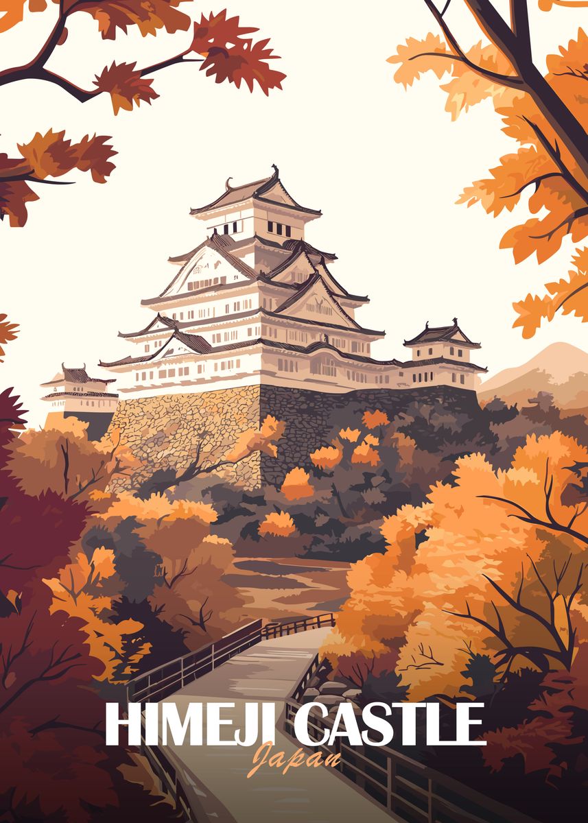 'Himeji Castle Japan' Poster, picture, metal print, paint by Mason ...