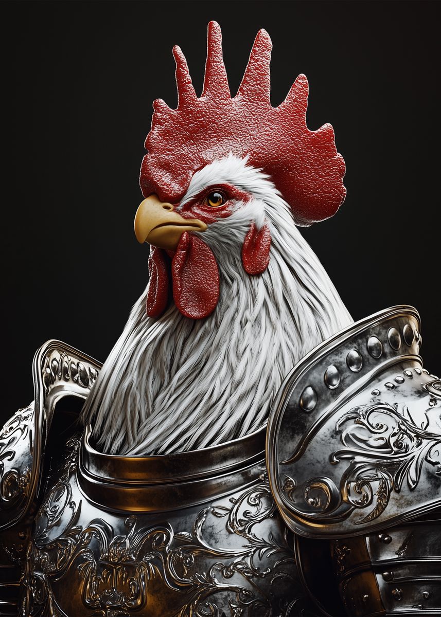 'Rooster Knight' Poster, picture, metal print, paint by Titanoalfa ...
