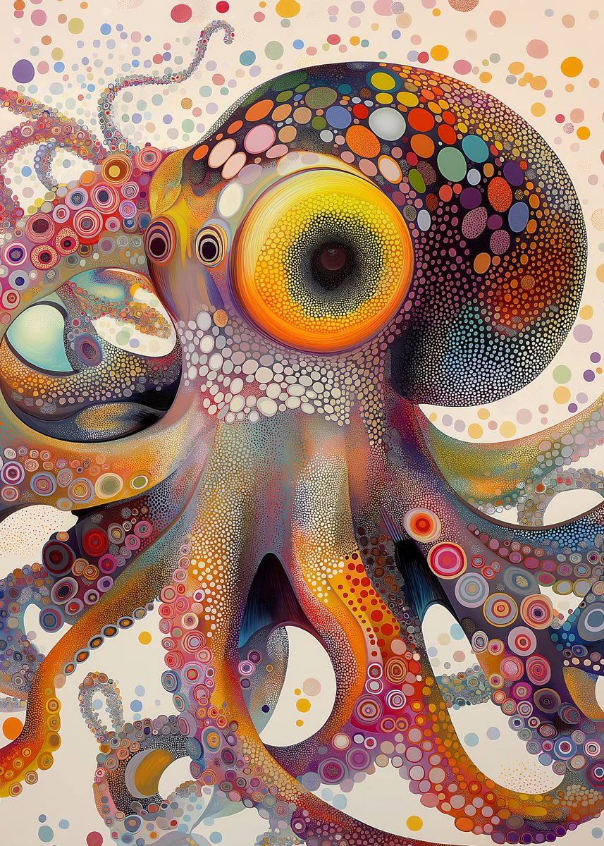 'Colorful Octopus Art' Poster, picture, metal print, paint by Eo ...