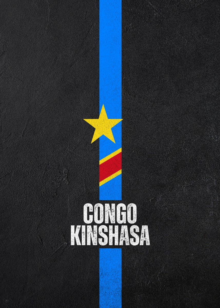 'Congo Kinshasa Flag' Poster, picture, metal print, paint by Trending ...