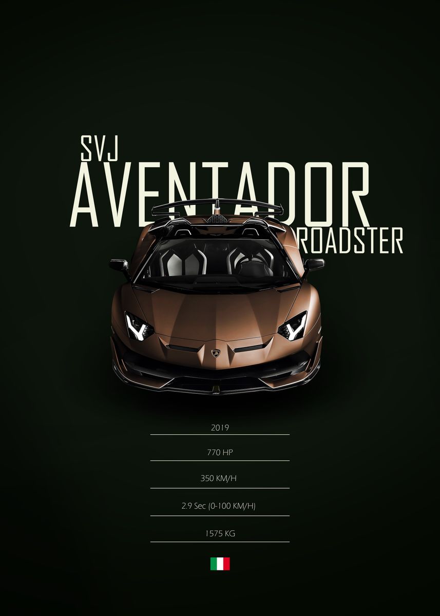 '2019 Lamborghini Aventador SVJ Roadster' Poster, picture, metal print ...