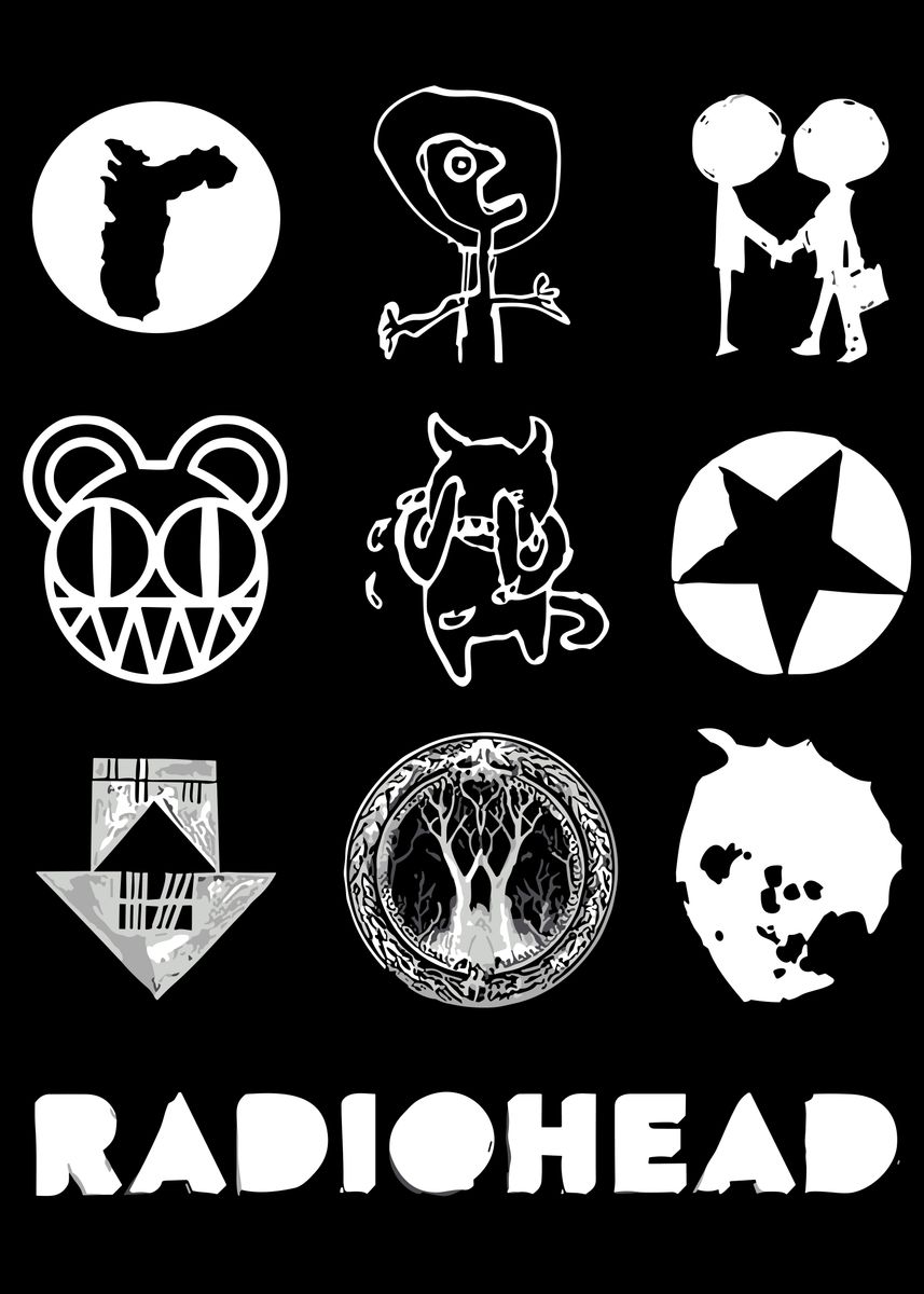 'Radiohead Album Covers' Poster, picture, metal print, paint by Sigvard ...