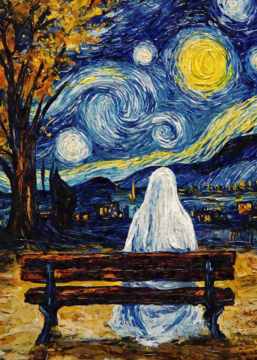'Ghost Starry Night' Poster, picture, metal print, paint by Masaki ...