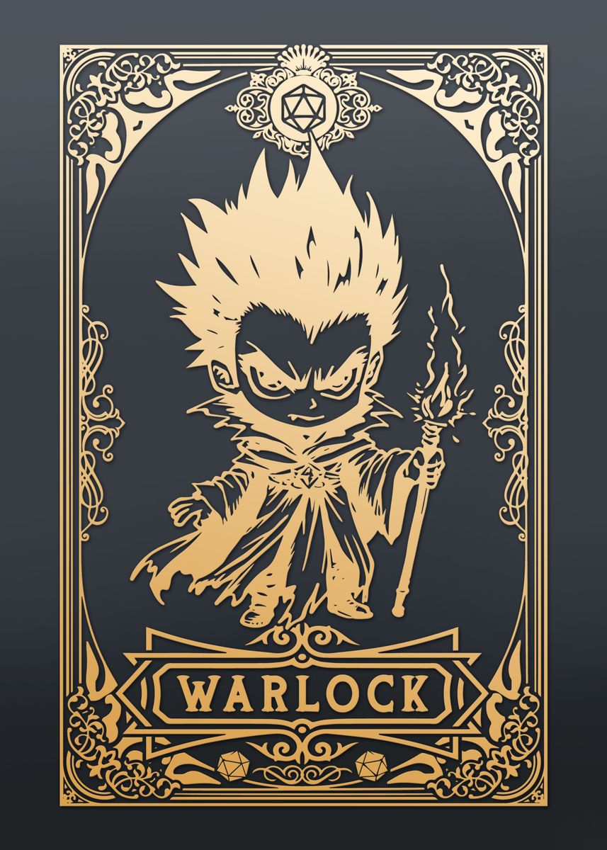 'Warlock Chibi Tarot card' Poster, picture, metal print, paint by ...