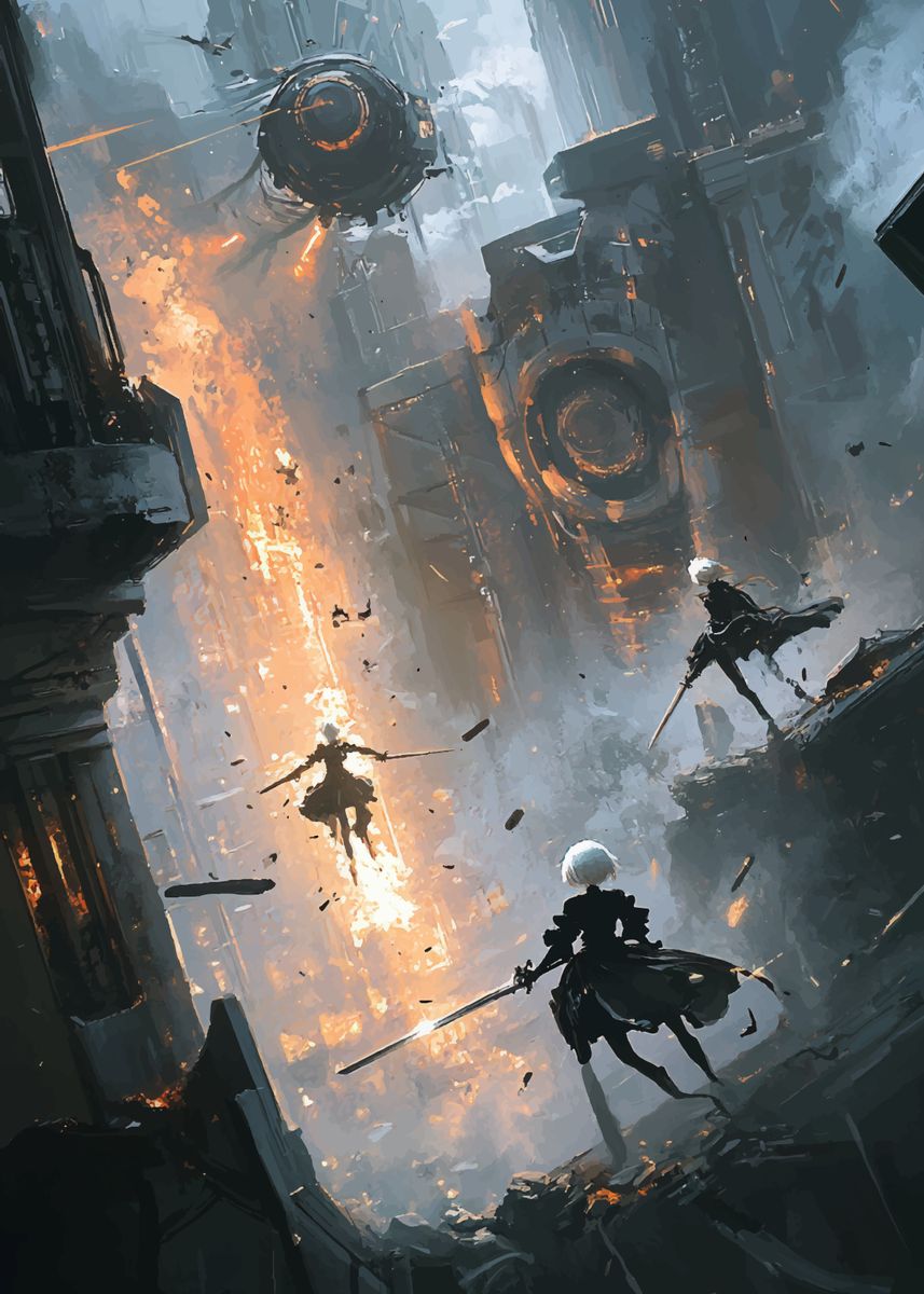 'nier automata 2B game' Poster, picture, metal print, paint by in here ...