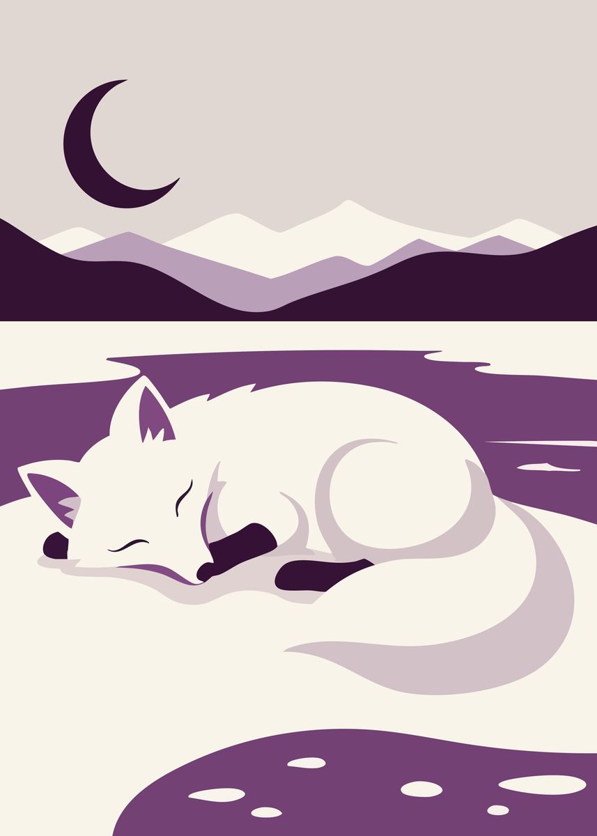 'Lunar Fox Lullaby' Poster, picture, metal print, paint by Shayblue ...