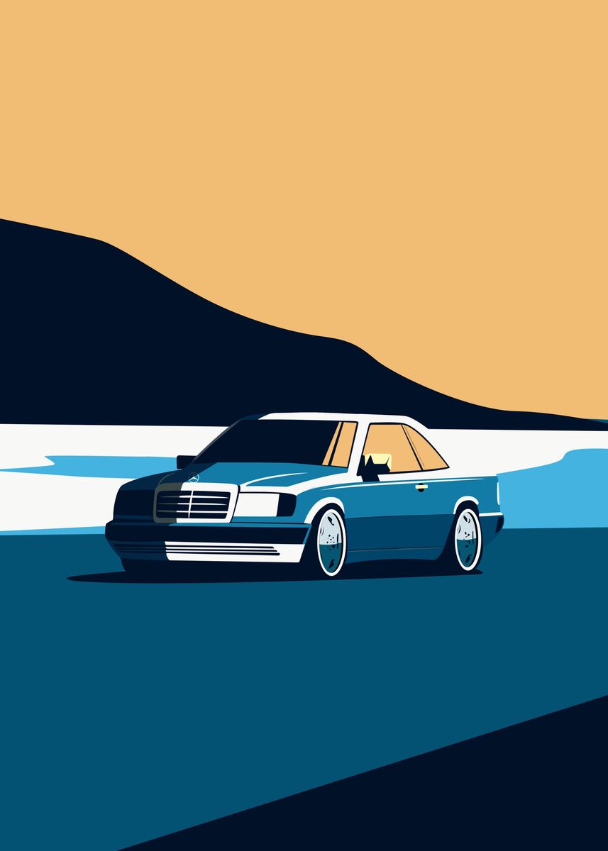'Mercedes W124 AMG' Poster, picture, metal print, paint by Andersen ...