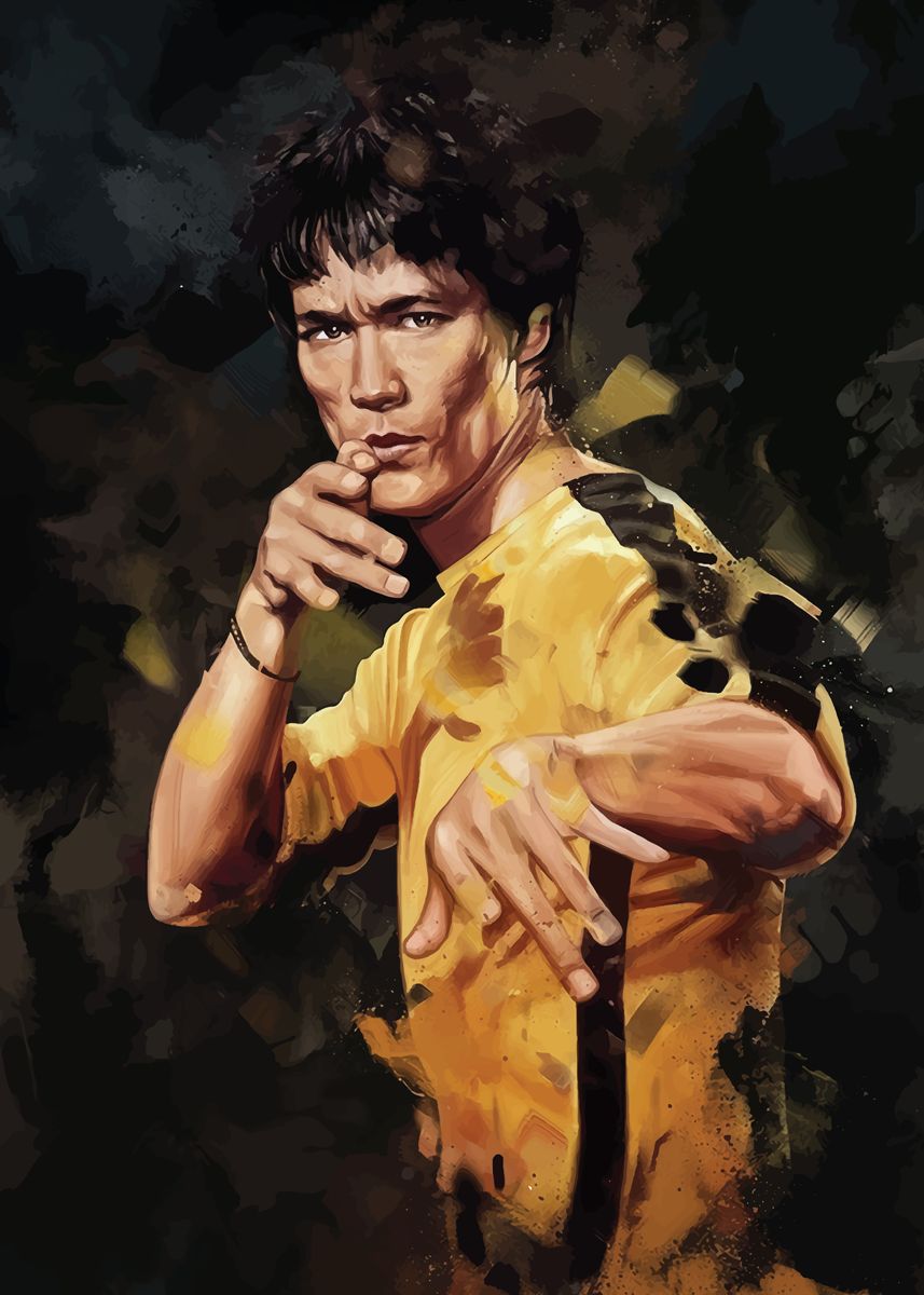 'Bruce Lee Art Moment' Poster, picture, metal print, paint by | Displate