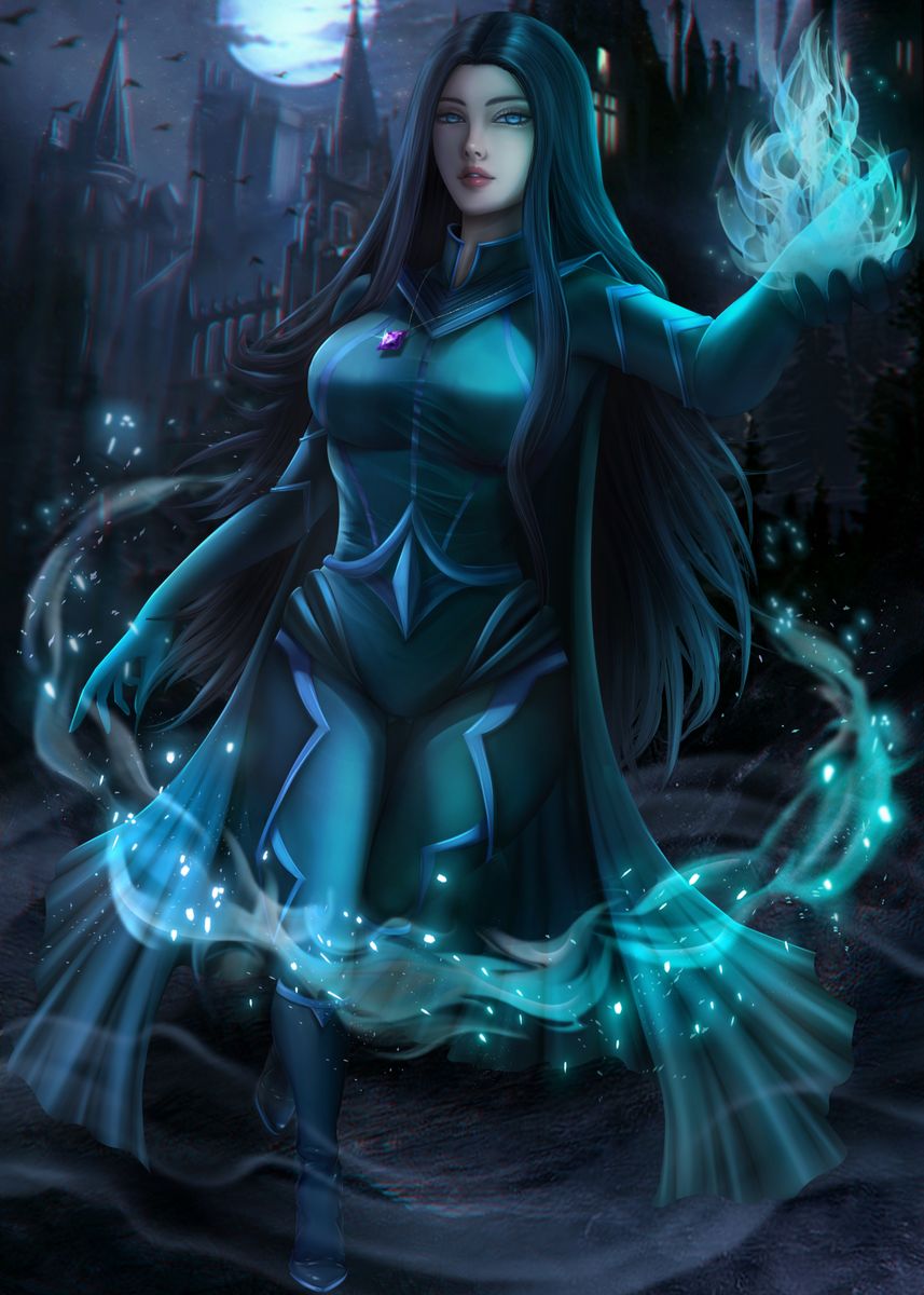 'Eska - Magic Spark Sorceress' Poster, picture, metal print, paint by ...