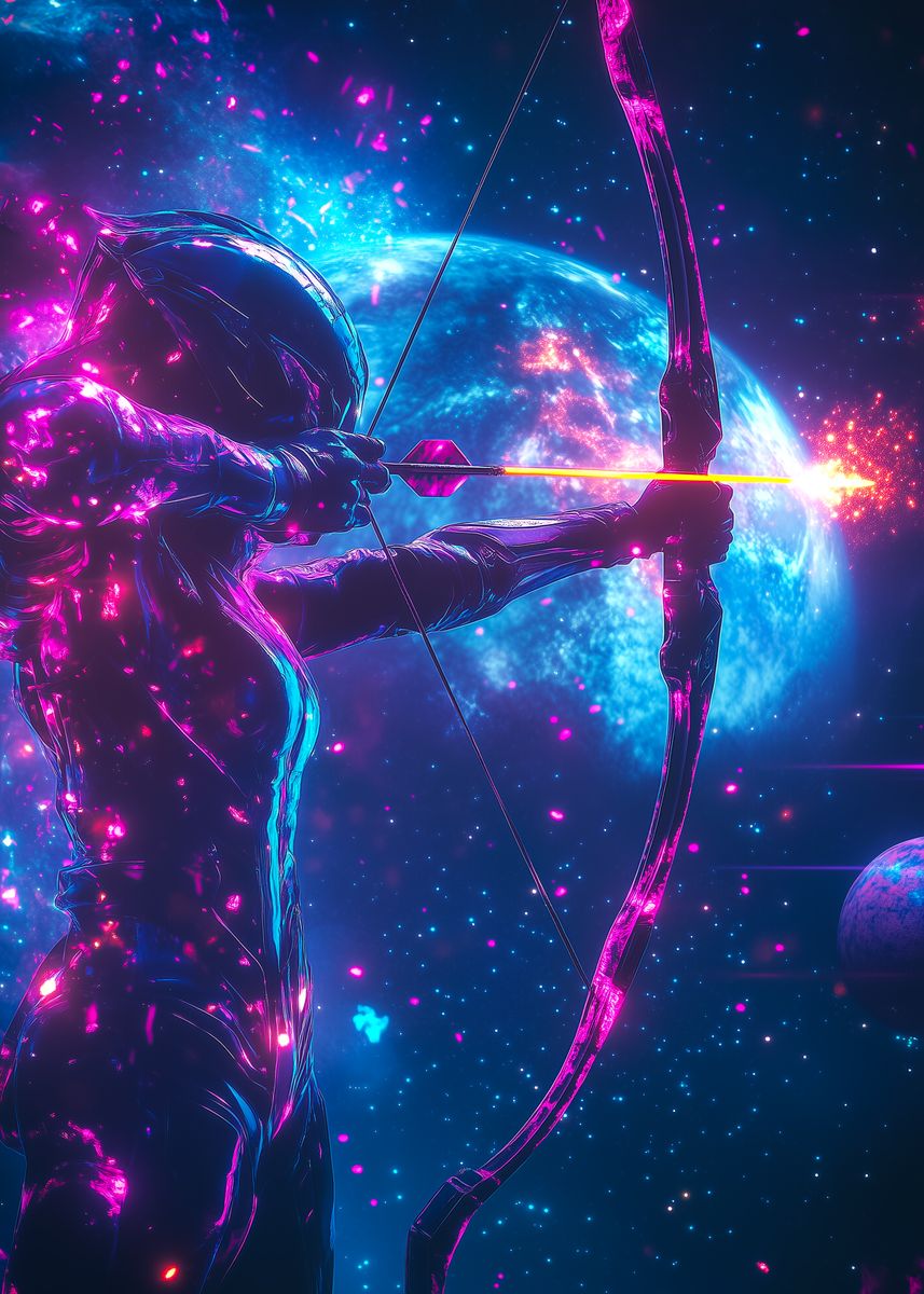 'Cosmic Archer' Poster, picture, metal print, paint by InterGalatica | Displate