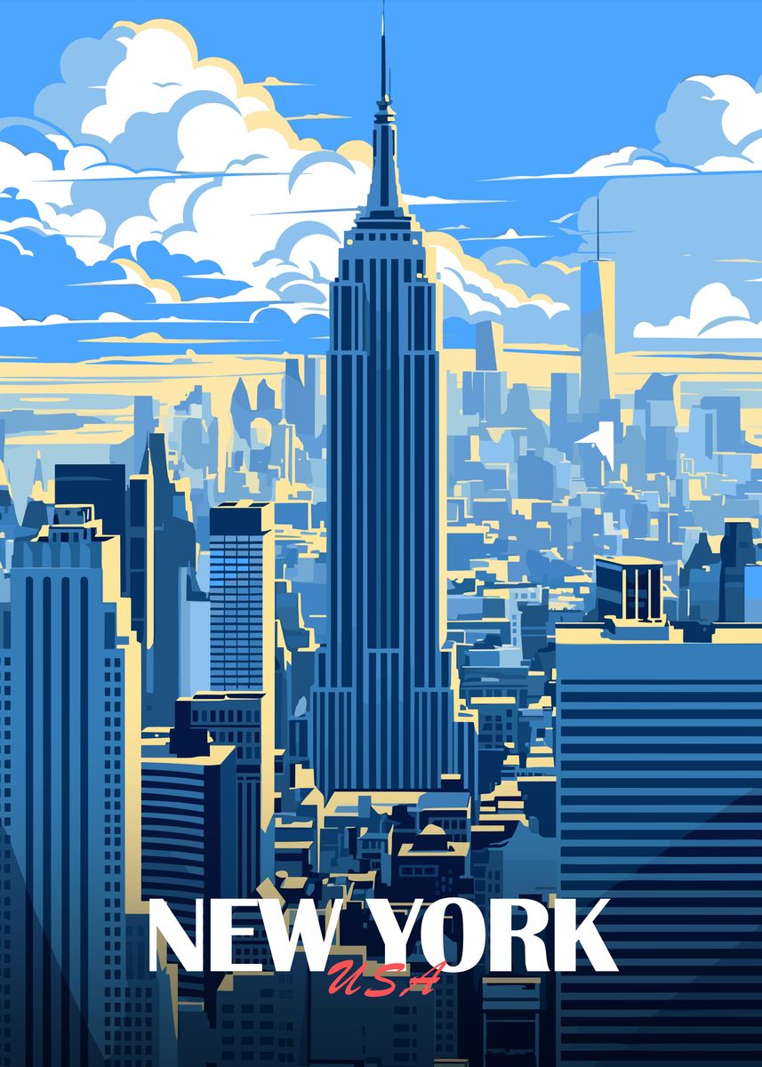 'New York City Skyline' Poster, picture, metal print, paint by Mason ...