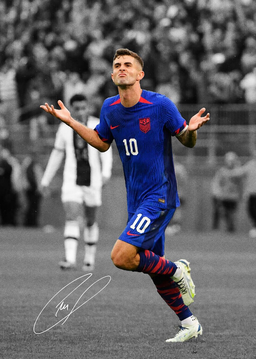 'Christian Pulisic' Poster, picture, metal print, paint by Brian John ...