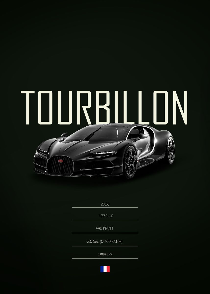 '2026 Bugatti Tourbillon' Poster, picture, metal print, paint by ...