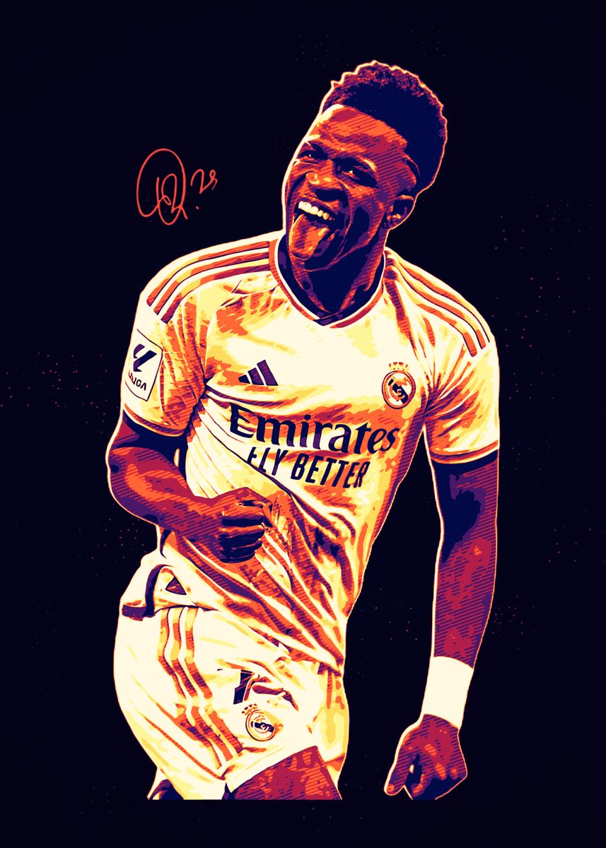 'Vinicius Jr. Soccer Art' Poster, picture, metal print, paint by | Displate