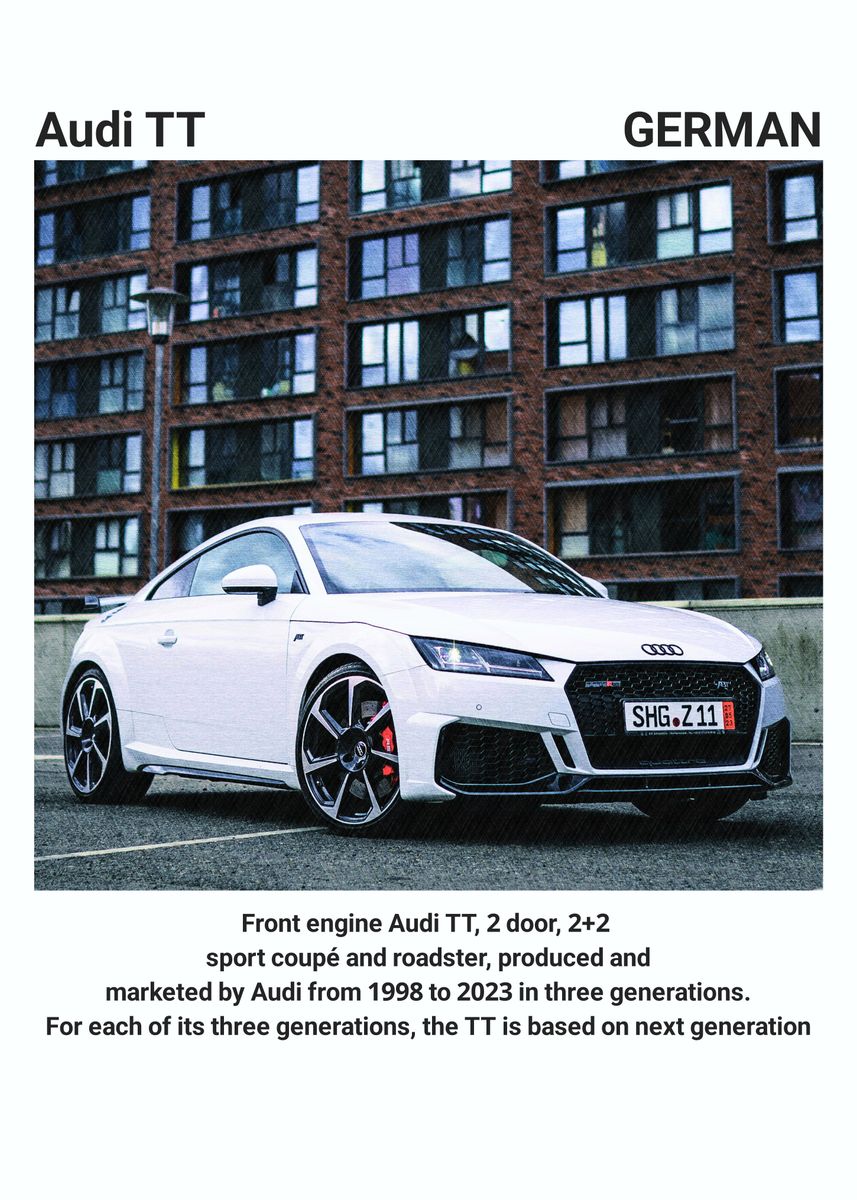 'White Audi TT Coupe' Poster, picture, metal print, paint by Brexmore ...