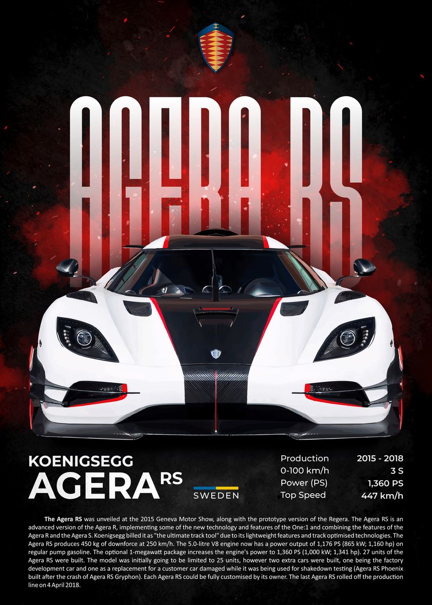 'Koenigsegg Agera RS' Poster, picture, metal print, paint by Joko ...